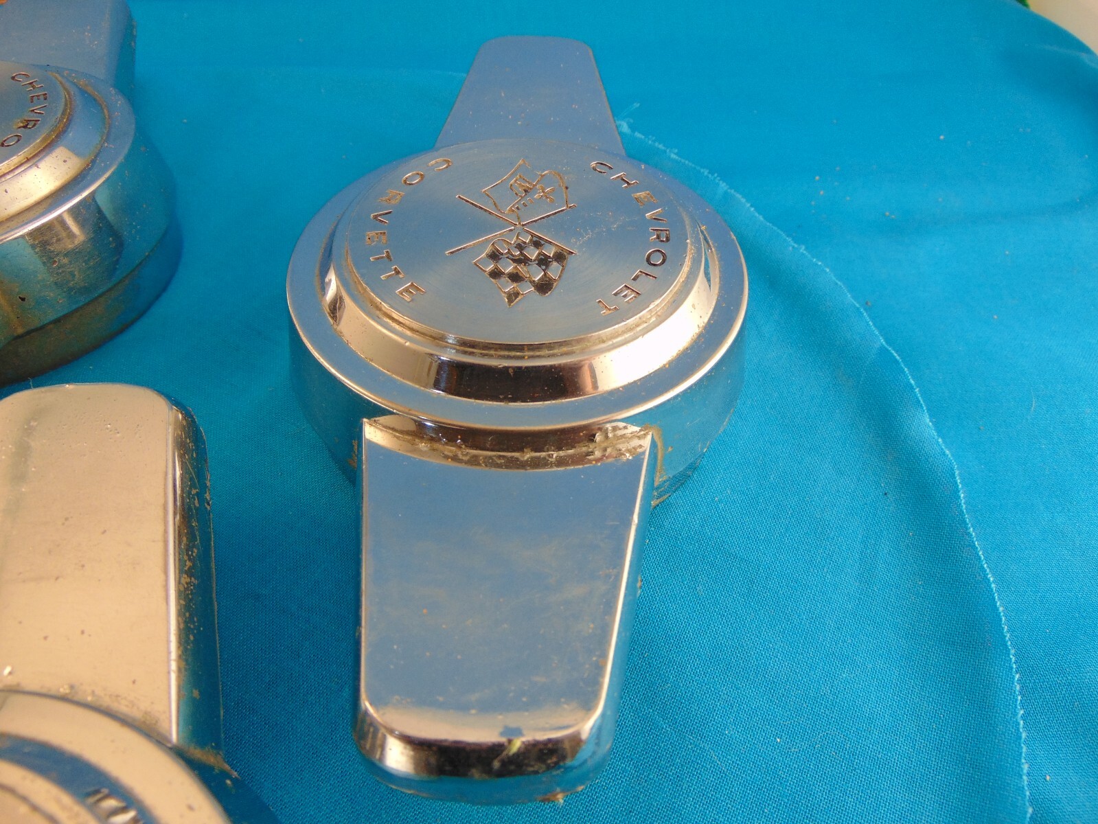 FOUR 1956-1962 Chevrolet Corvette Hub Cap Spinners Used Aged Original ...