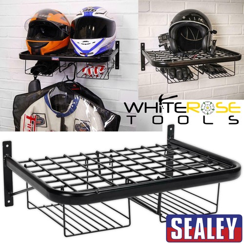 Sealey Motorcycle Helmet Clothing Tidy Wall Mounted Shelf Rack ...