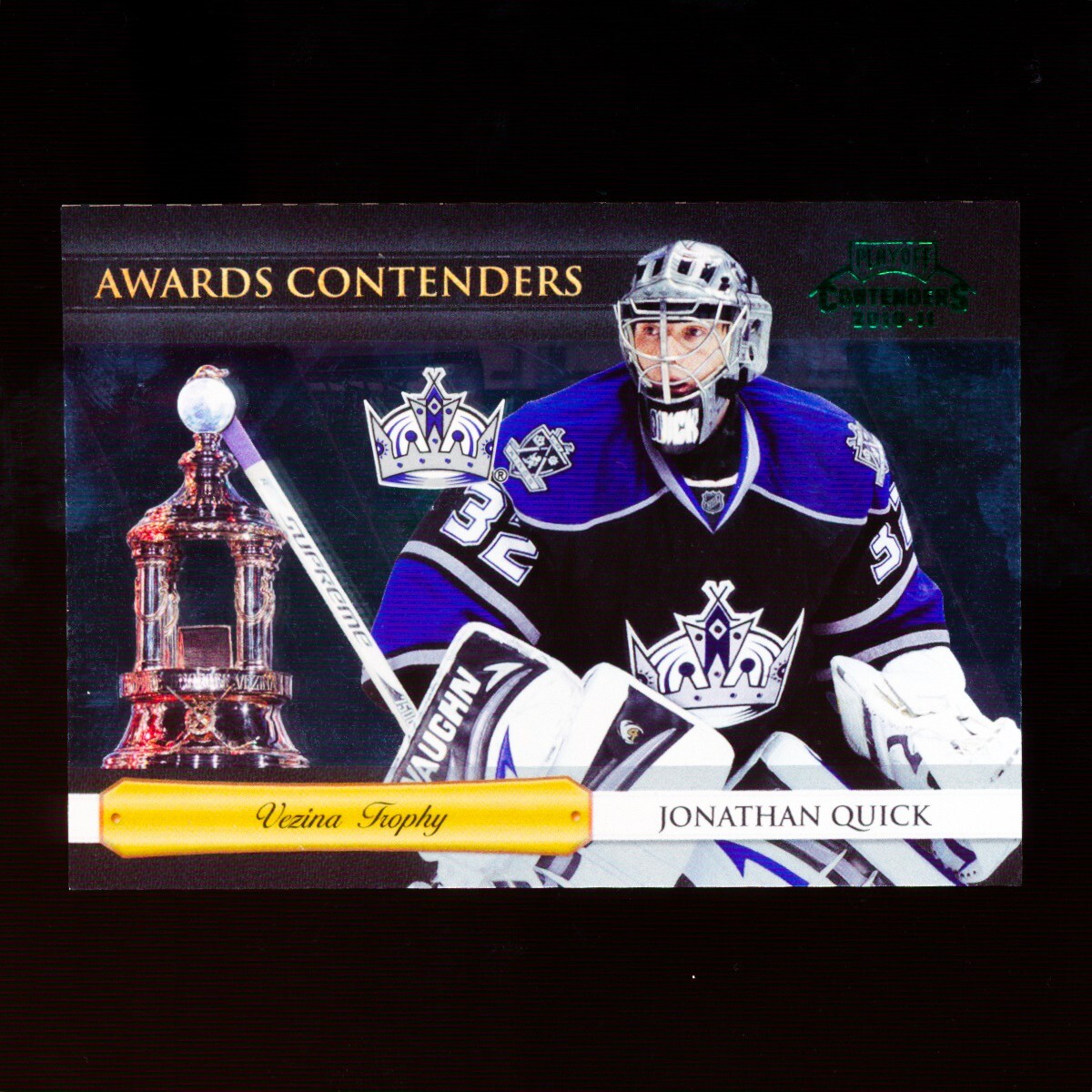 Jonathan Quick 2010-11 Playoff Contenders Awards Green Emerald #4 Kings ...