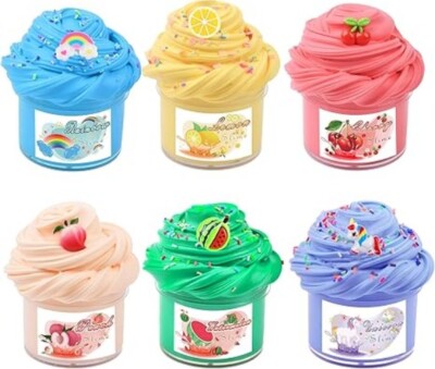 6 Pack Butter Slime, Slime with Peachybbies Watermelon Lemon Charms ...