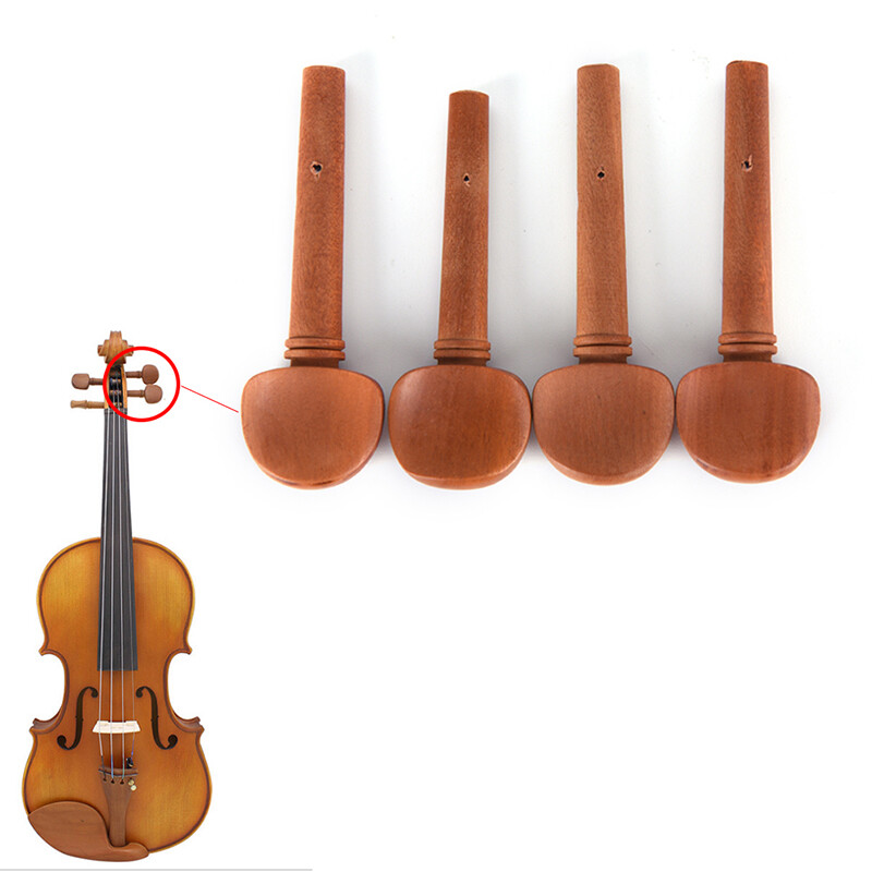 4/4 Size Jujube Wood Violin Fiddle Tuning Pegs Endpin Set Replacement ...