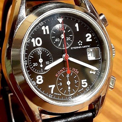 Eterna Eternamatic 1958 Chronograph Auto Black Dial, Date, Used | eBay