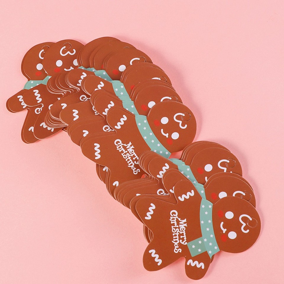 100 Pcs Gingerbread Man Hanging Decorations Tag Holiday Tags Present ...