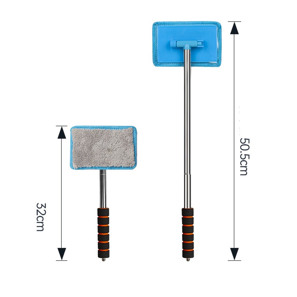 Blue Car Windshield Cleaning Brush Aluminum Alloy Microfiber Car Window ...