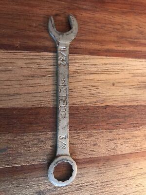 METEOR COMBINATION IGNITION WRENCH 3/8 X 11/32 inch QUALITY VINTAGE USA ...