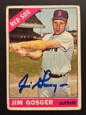 Jim Gosger Red Sox Signed 1966 Topps Baseball Card #114 Auto Autograph ...