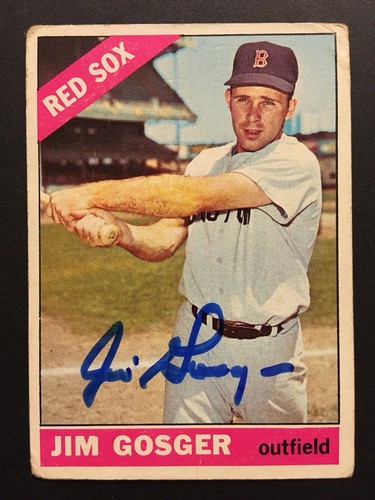 Jim Gosger Red Sox Signed 1966 Topps Baseball Card #114 Auto Autograph ...