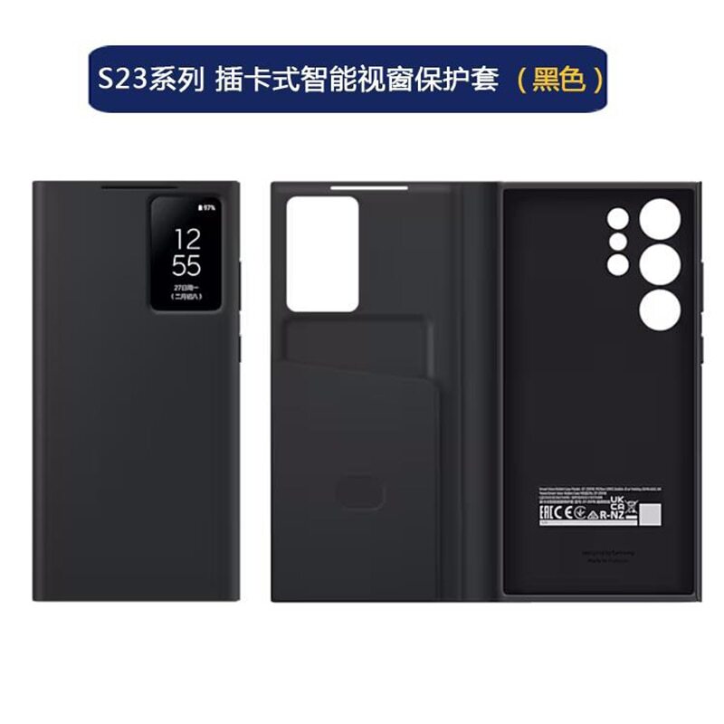 OEM Window View Flip Cover Samsung Galaxy S24 S23 Ultra Leather Slot ...