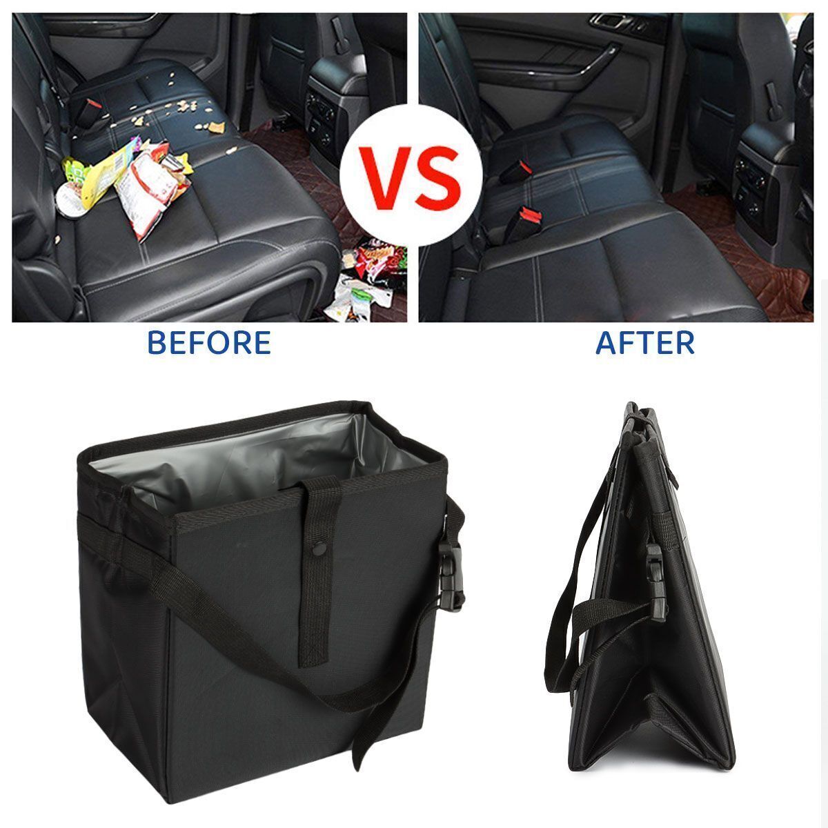 Auto Car Waterproof Trash Bag Litter Bin Can Garbage Waste Storage ...