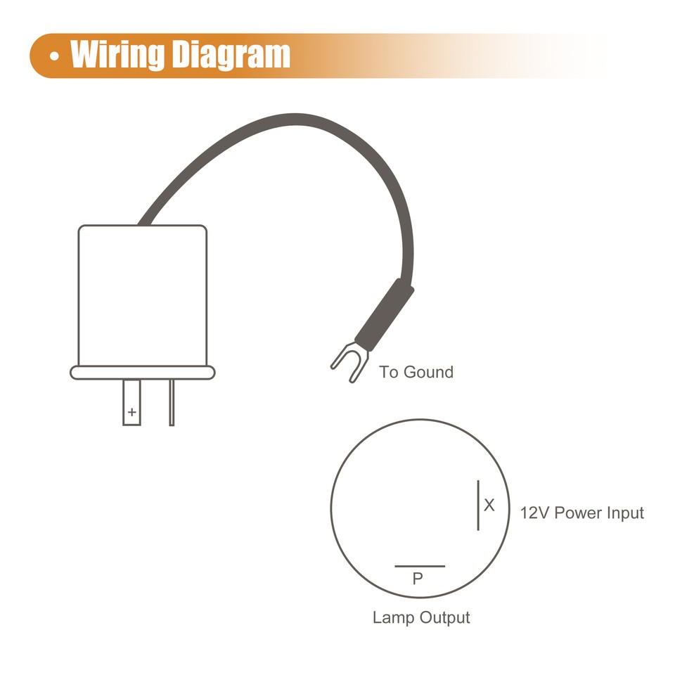 TWO 2 Pin Electronic LED Turn Signal Flasher Relay with Ground Wire for ...