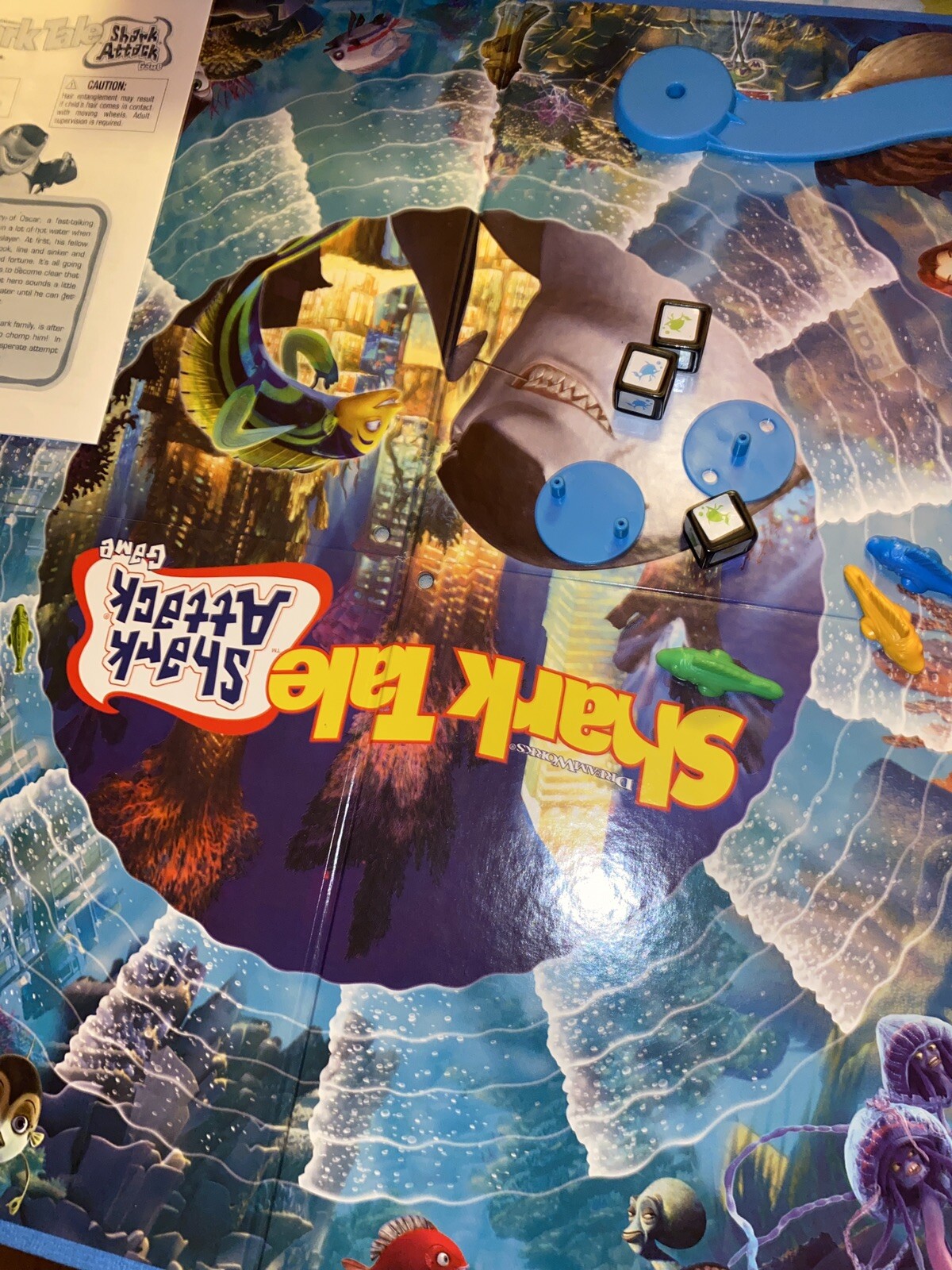 DreamWorks Shark Tales Shark Attack Board Game Complete [ Hasbro 2004 ...