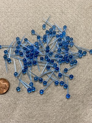 Vintage Royal Blue Plastic Translucent Sparkle Push Pins (Sequin Pins ...