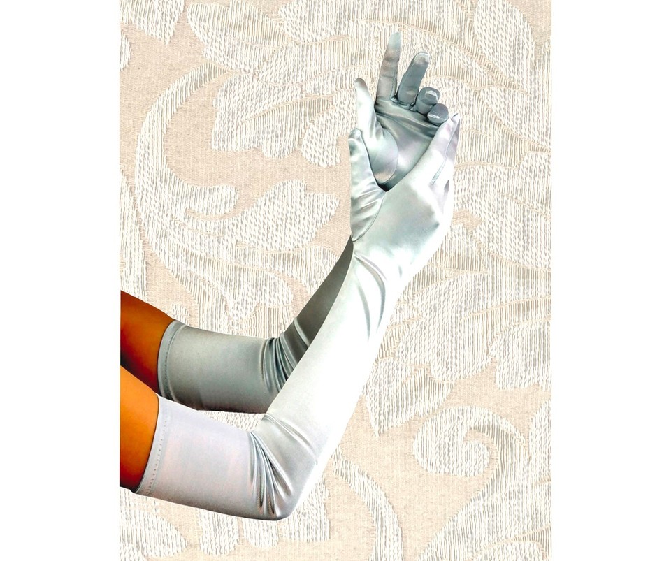 Top Quality 23" Long Satin Bridal Wedding Prom Halloween Costume Opera ...