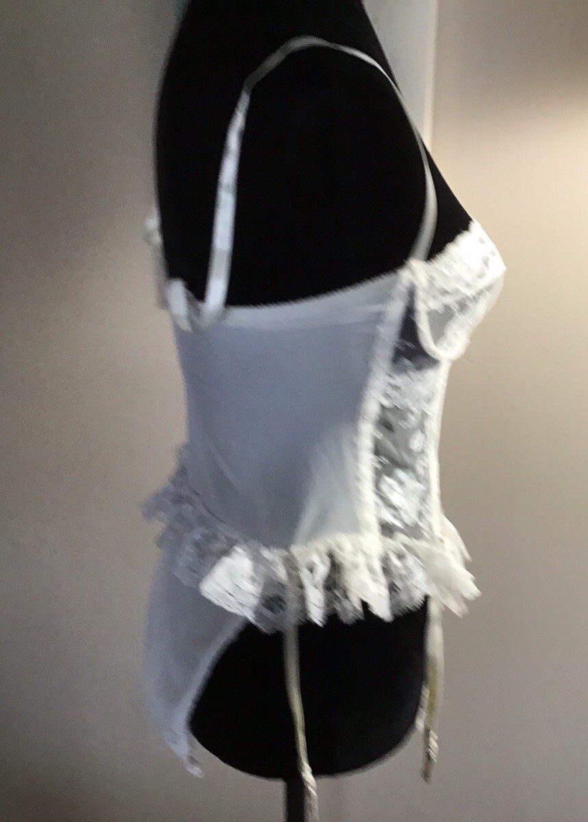 Shirley Of Hollywood Lingerie White Teddy Corset Gart… - Gem