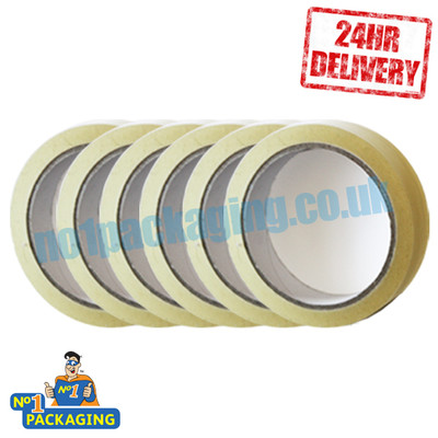 72 Rolls Clear sellotape Packing Tape 24mmx 66m 1" Cellotape parcel ...