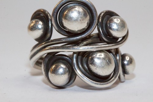 Vintage Cha Cha Ring Bubble Ball Bead Sterling Silver 925 | eBay