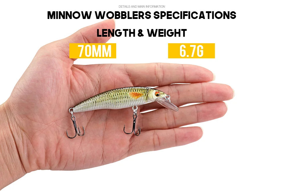 Fishing Lure Set Of Wobblers Pike Perch Floating Minnow Lures ...