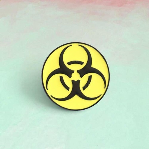 Biohazard Symbol Badge Yellow Metal 4cm Used | eBay