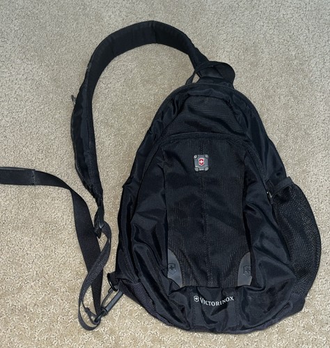 Victorinox Swiss Army Tear Drop Mono Black Sling Crossbody Backpack ...