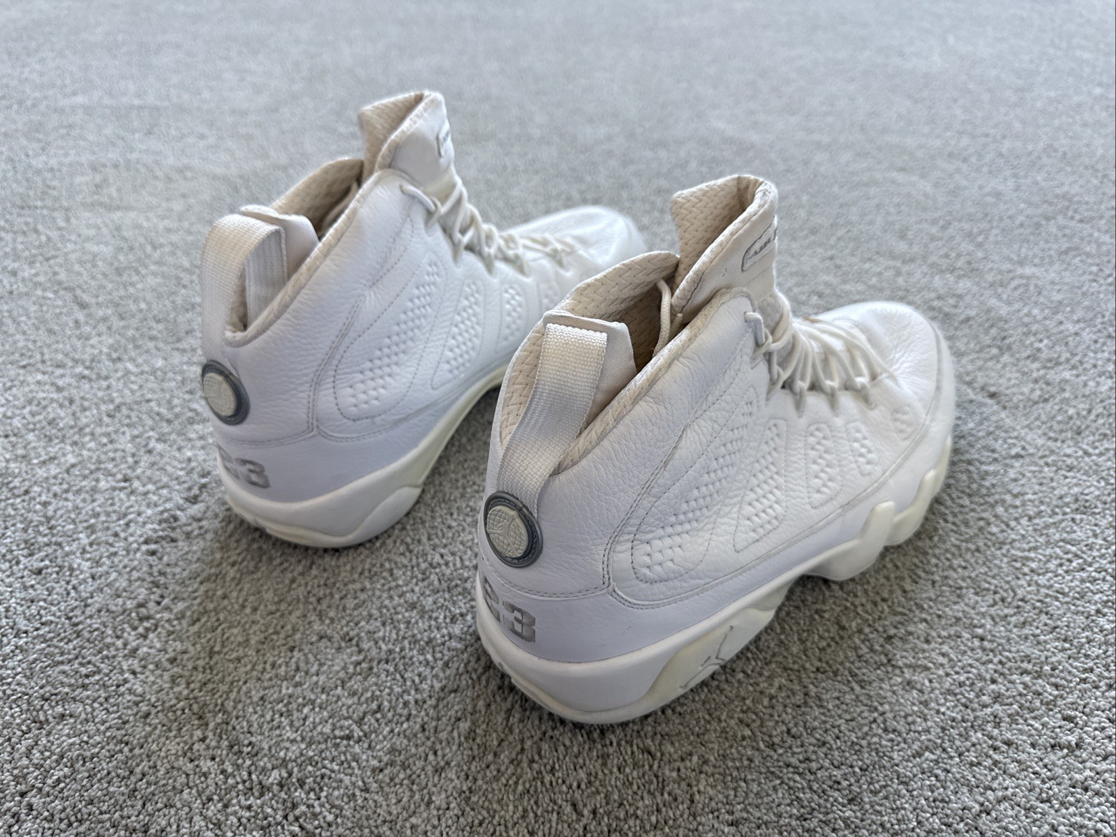 Nike Air Jordan Retro 9 IX 25th Anniversary Silver White Size 15 Sample ...