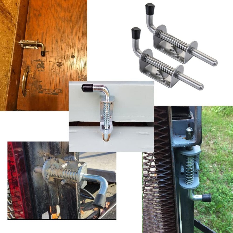 Utility Trailer Gate Spring Loaded Pin Lock Assembly Ramp Door Locking ...