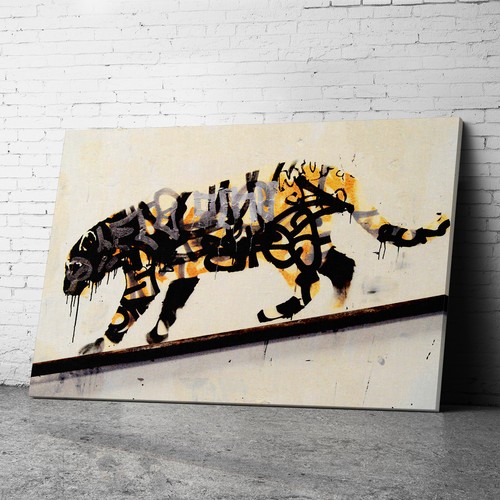 Tiger Banksy Canvas Wall Art Prints Framed Large Graffiti Pictures ...