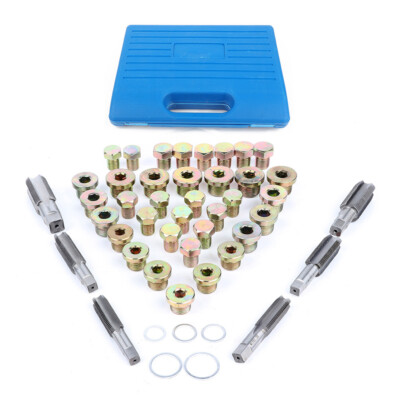 114pc Oil Pan Thread Repair Kit Sump Gearbox Drain Plug Tool Kit | eBay