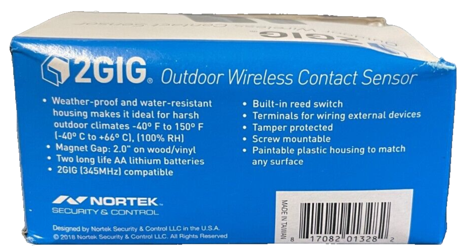 Brand New 2GIG DW30-345 eSeries Encrypted Outdoor Wireless Contact ...