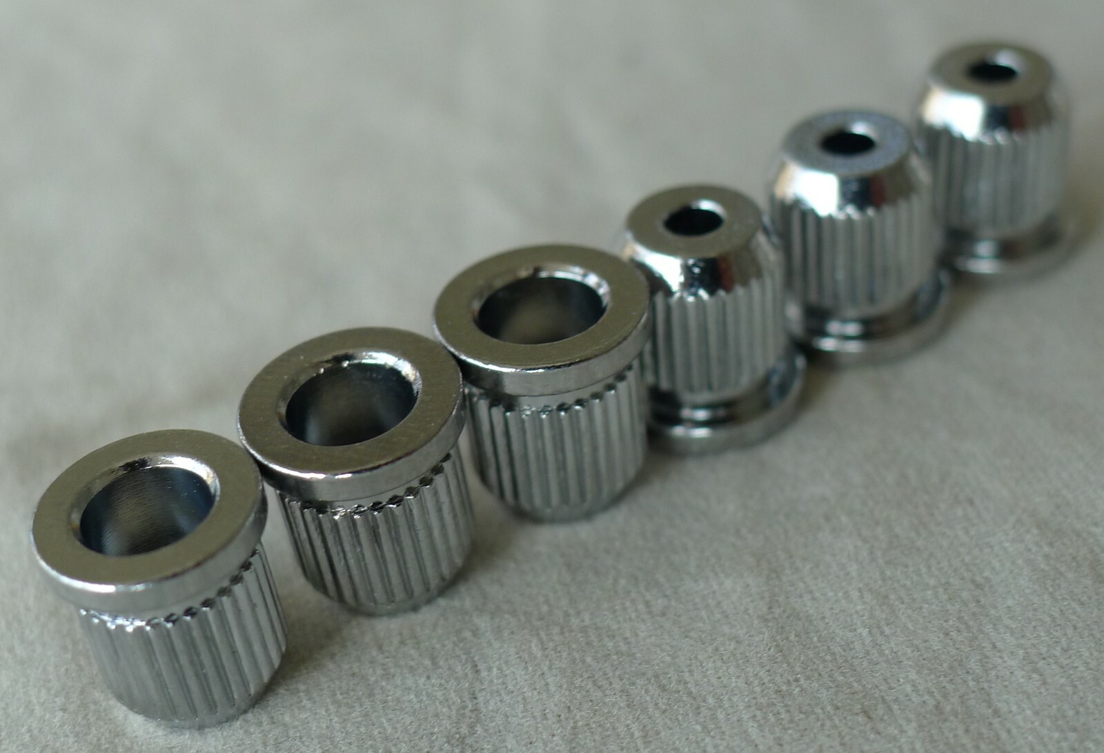 6 pcs Vintage String Through Body String Ferrules For Tele Brass Chrome ...