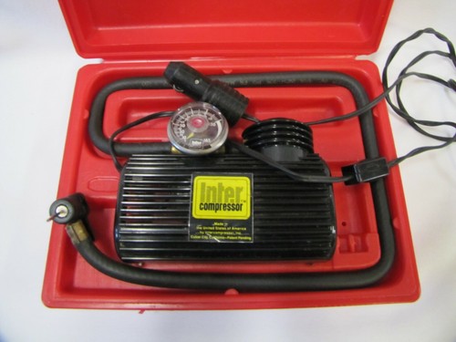 Vintage Air Compressor in Case Intercompressor Brand Red Storage Box | eBay