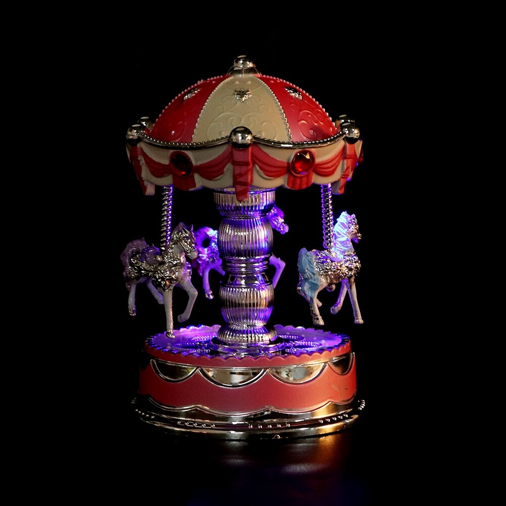 ()Novelty LED Merry GO Round Music Box Carousel Musical Box Desktop | eBay