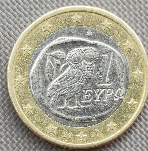 Moneda 1 Euro Grecia 2002 “Buho De La Suerte”. Con La “S” y «ΕΥΡΩ» | eBay