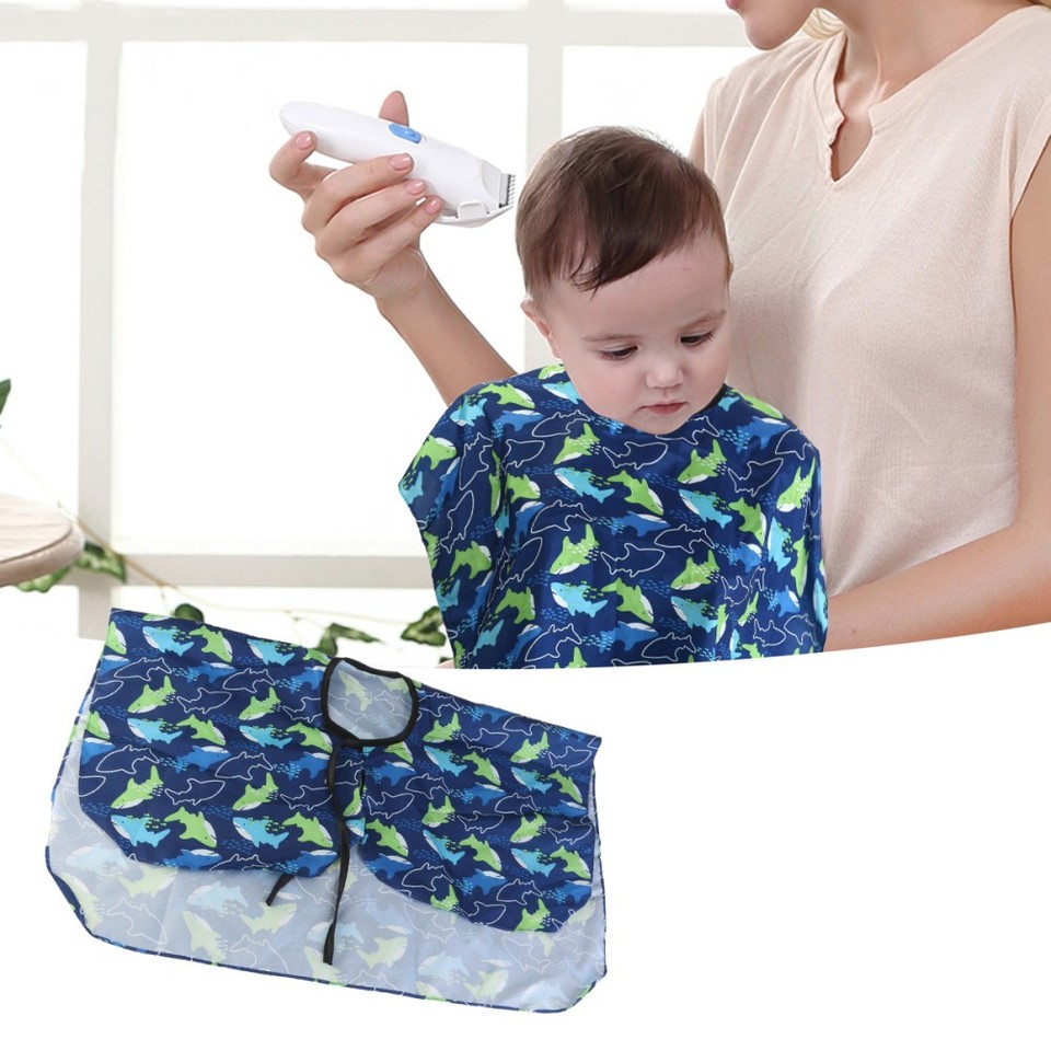 Waterproof Kid Hair Cutting Cape Sea Fish Patterned Barber Styling ...