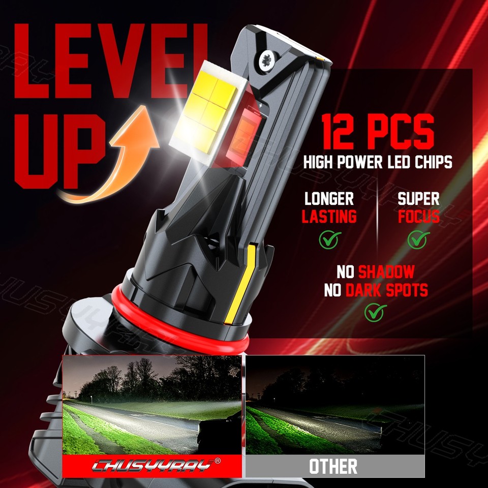 For Mitsubishi Eclipse 1992-1999 6000K LED Headlight + Fog Light Bulbs ...