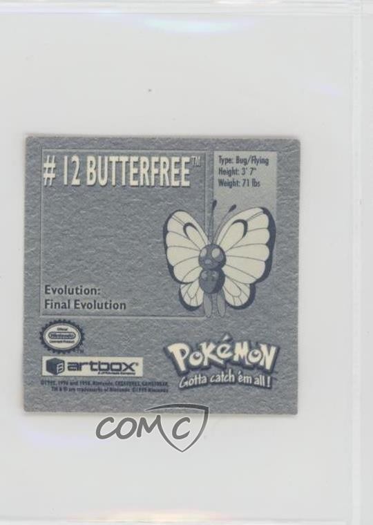 Butterfree Artbox Pokemon Stickers Series 1 #12 1999 | eBay