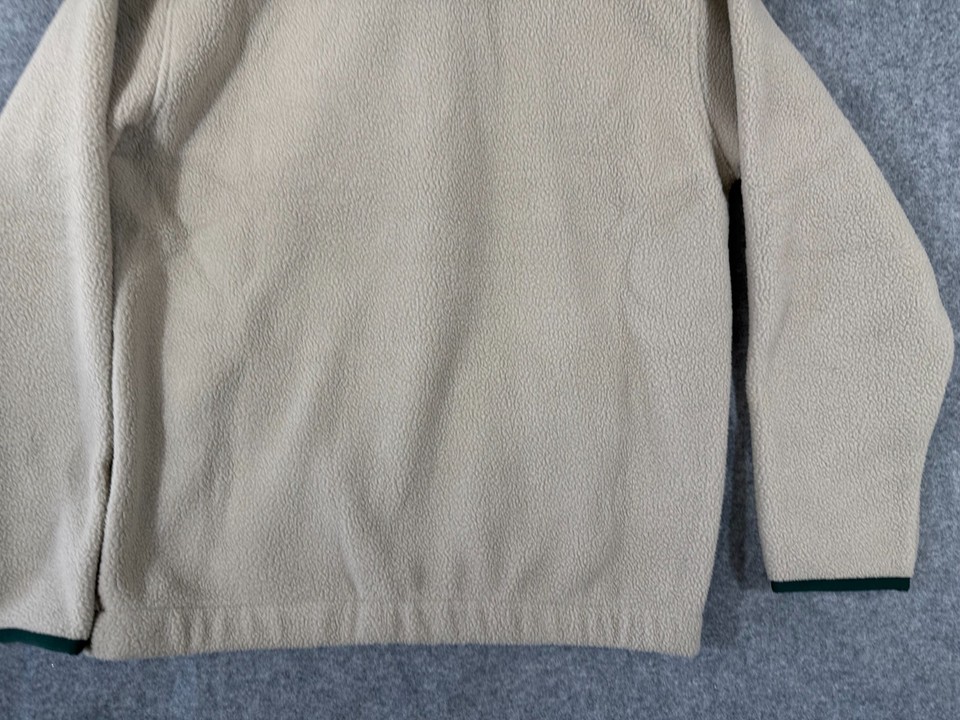 Gap Fleece Jacket Mens S Beige Half-Zip Pullover Long Sleeve Stand-Up ...