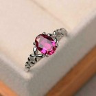 Solid 925 Sterling silver 2.25 Carat Red Ruby July birthstone Ring Size ...