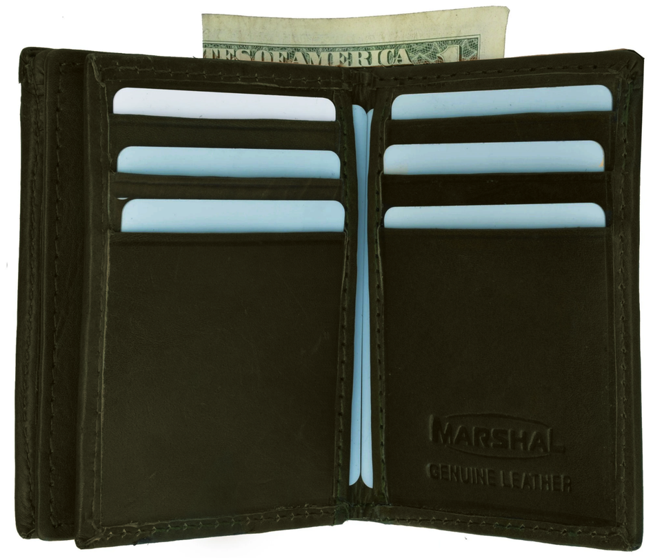 Genuine Leather 18 Credit Card Wallet ID Holder Mens Front Pocket | eBay