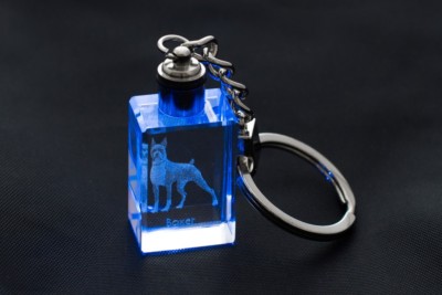 Boxer Cropped, Dog Crystal Keyring, Keychain, High Quality, Crystal ...