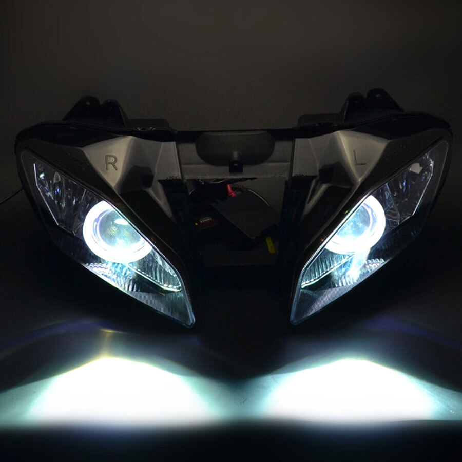 Headlight HID Projector Assembly Halogen Angel Devil Eye For Yamaha YZF ...