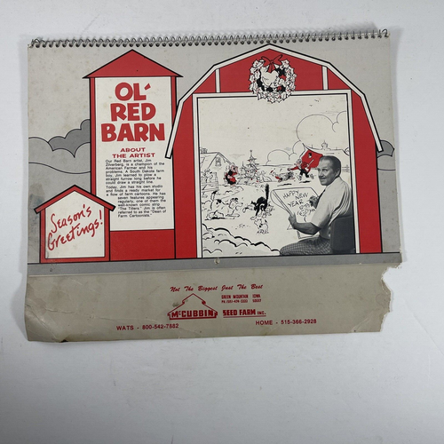 Jim Zilverberg Illustrated 1983 Calendar McCubbin Seed Farm Green ...