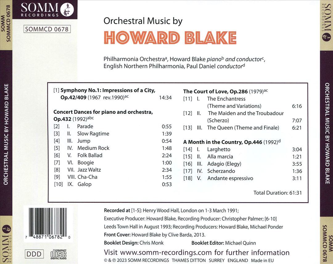 HOWARD BLAKE / PHILHARMONIA ORCHESTRA HOWARD BLAKE: CONCERT DANCES ...