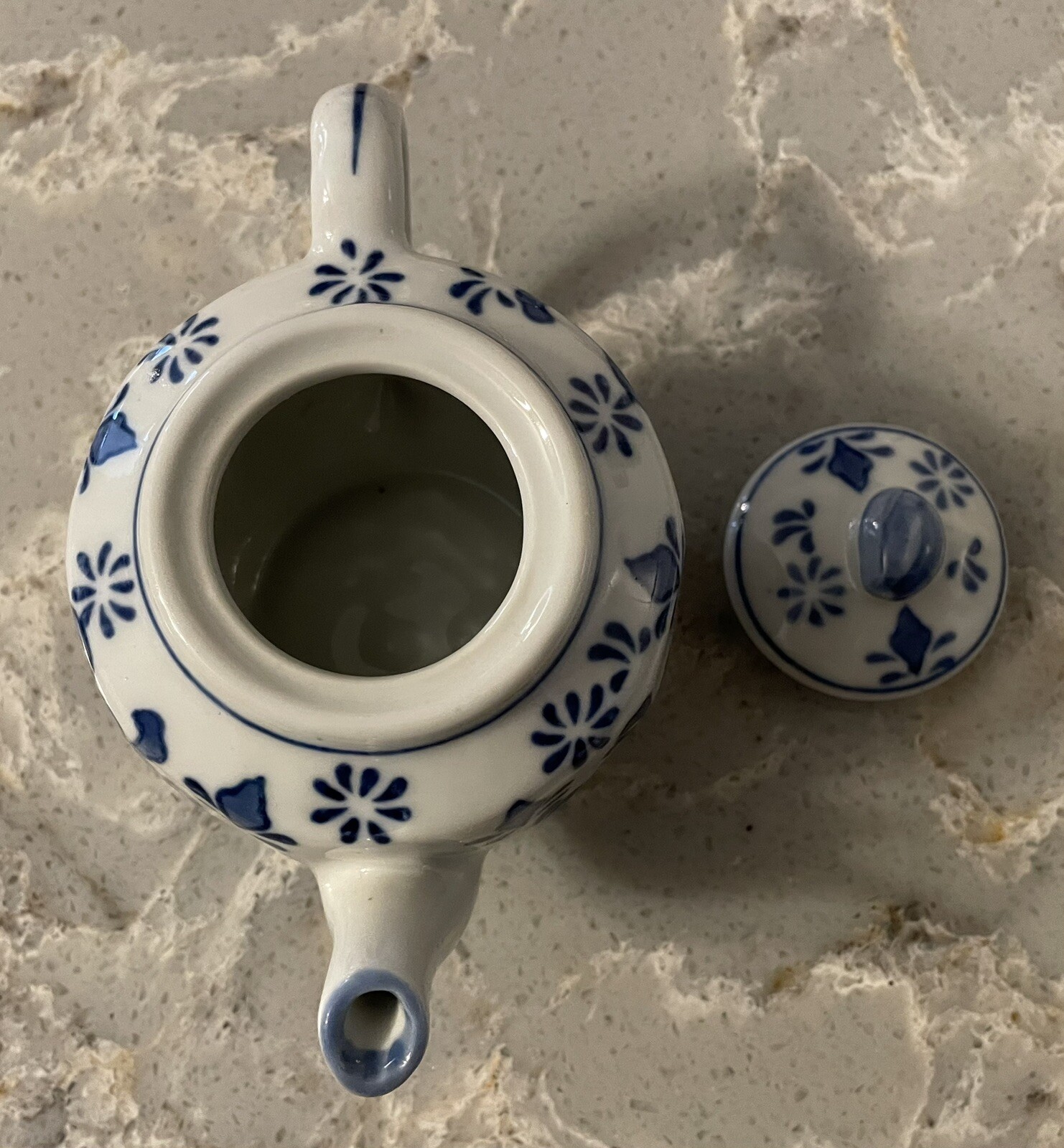 Nantucket Distributing Co Blue & White China Teapot Floral Pattern ~ 3 ...