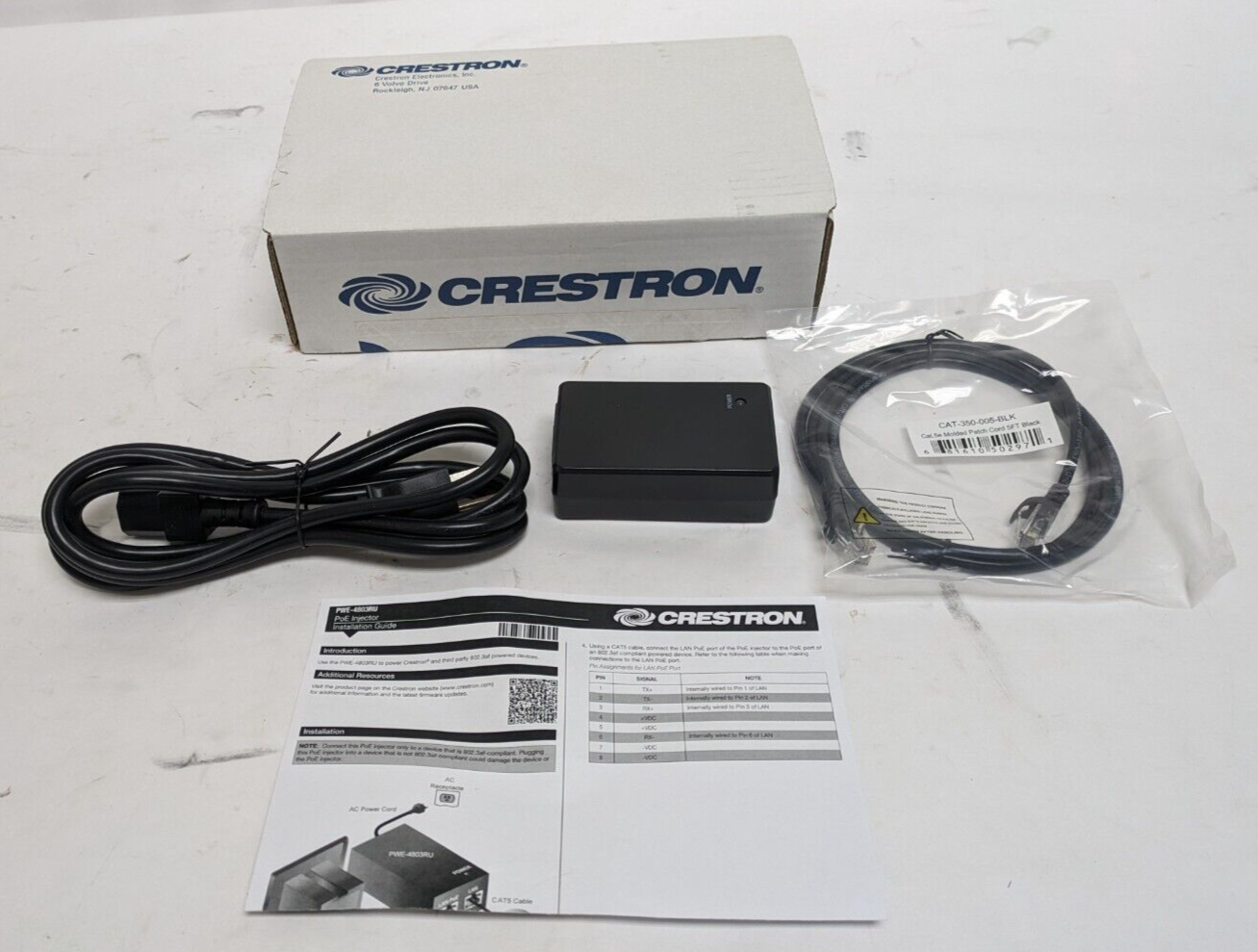 Crestron PWE-4803RU PoE Ethernet Injector Power Supply New Open Box | eBay