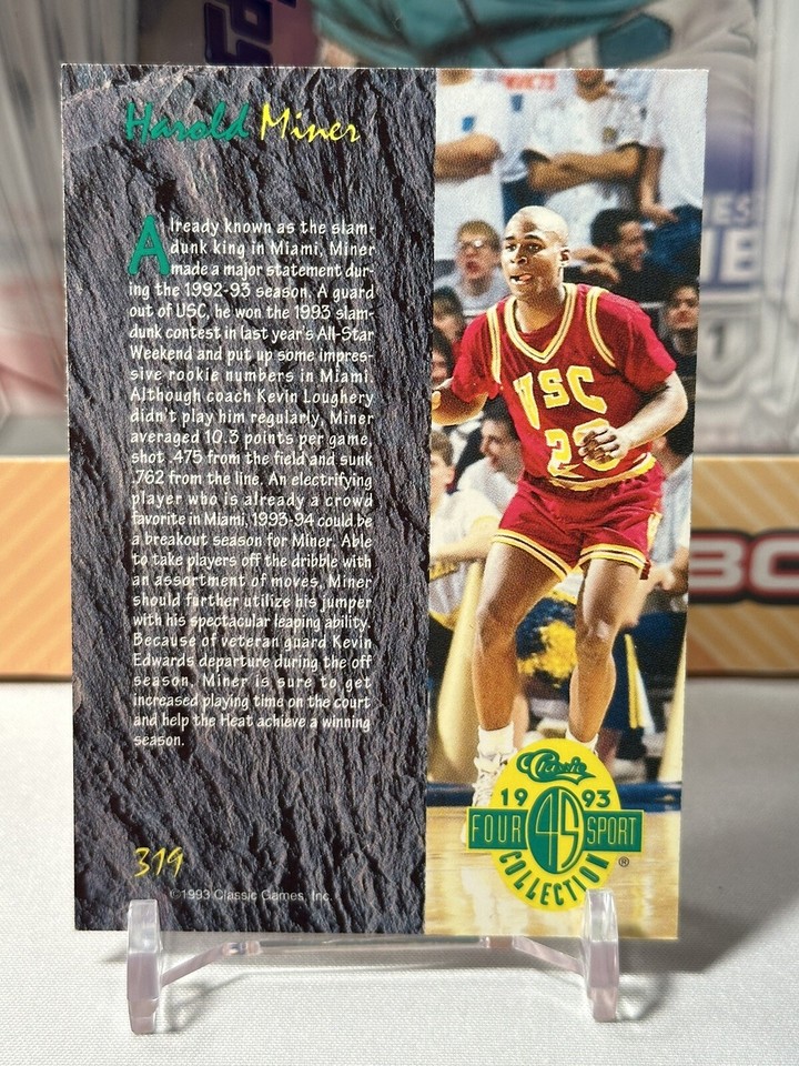 1993 Classic Rookie Four Sport Basketball # 319 Harold Miner - USC, MIA, CLE | eBay