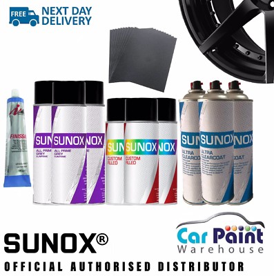 SUNOX® DIY Alloy Wheel Paint Refurb Kit Complete Kit Jet Black ...