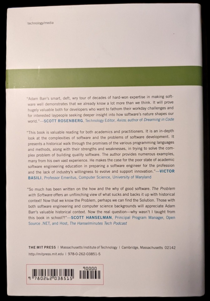 The Problem with Software : Why Smart Engineers Write Bad Code by Adam Barr 9780262038515 | eBay