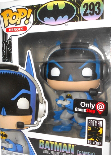 GAMESTOP Exclusive Funko Pop GAMER BATMAN 293 dc universe 2019 blue ...