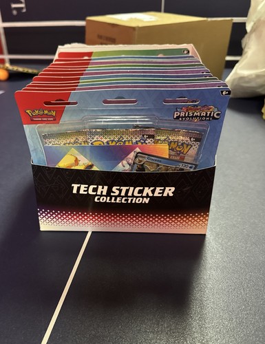 Pokemon Prismatic Evolutions Tech Sticker Collection (Lot of 12) Sealed ...