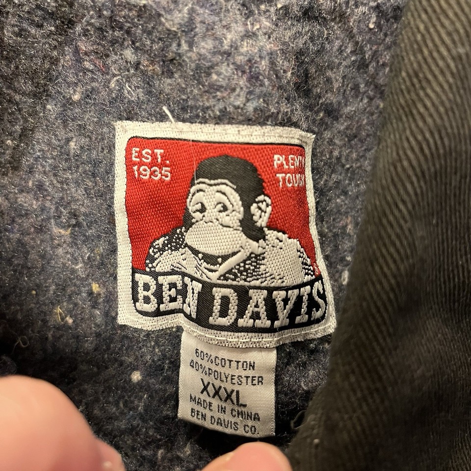 VTG BEN DAVIS BLANKET LINED CANVAS CHORE COAT JACKET BLACK SZ 3XL H2 | eBay